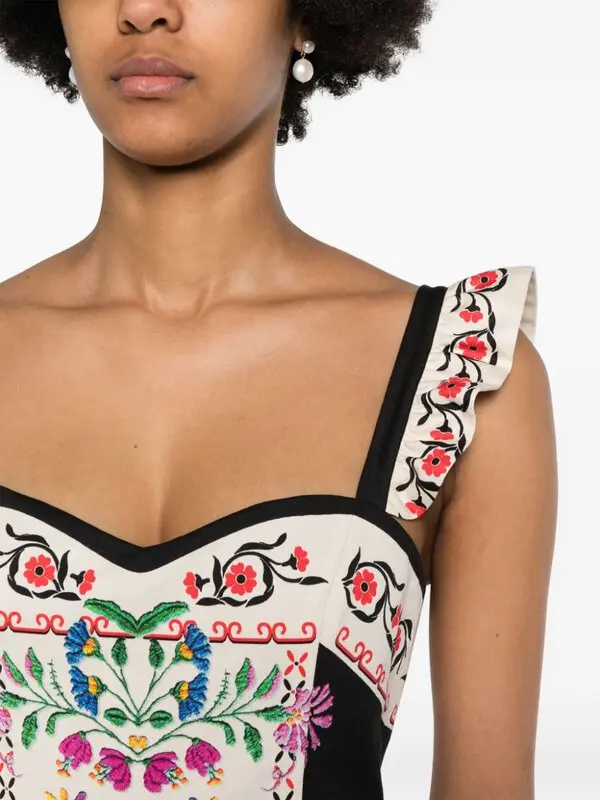 La DoubleJ Gingerbread Floral Maxi Dress