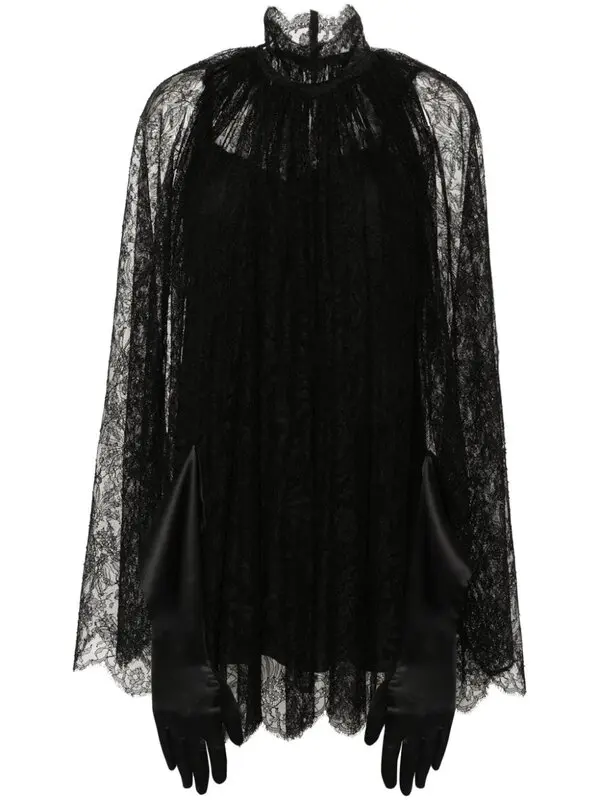 Dolce & Gabbana Floral-lace Minidress - Black