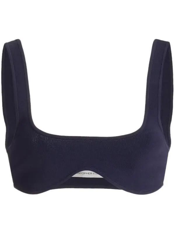 Christopher Esber Miniscule Knit Bra - Blue