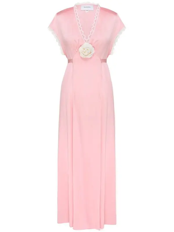 Sleeper The Genus Satin Dress - Pink
