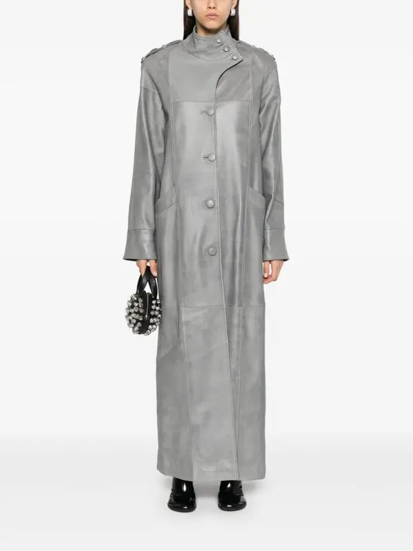MANOKHI Kylen Leather Trench Coat