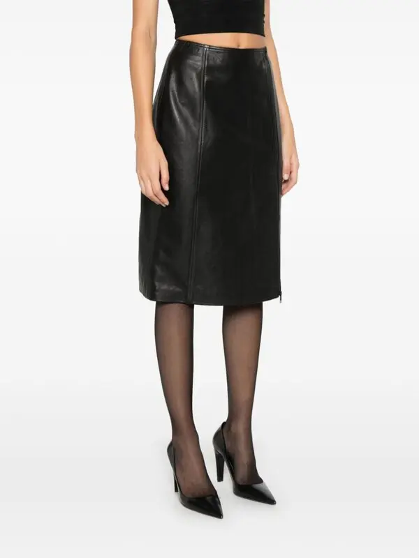MANOKHI Rumi Leather Midi Skirt