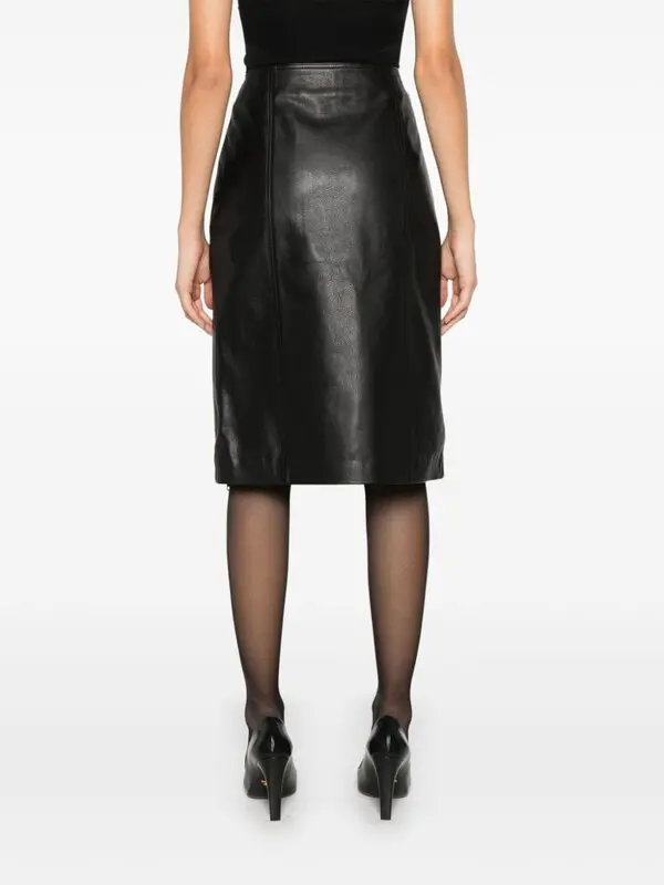 MANOKHI Rumi Leather Midi Skirt