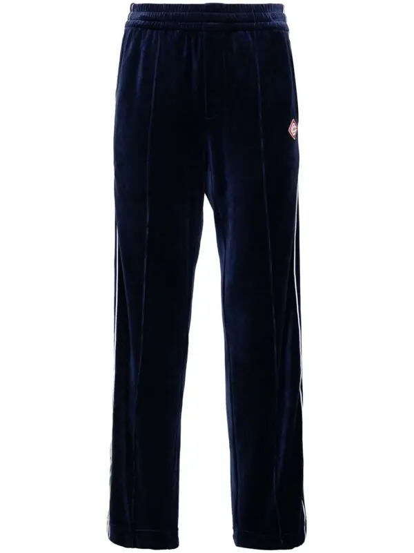 Casablanca Heart Monogram Velvet Track Pants - Blue