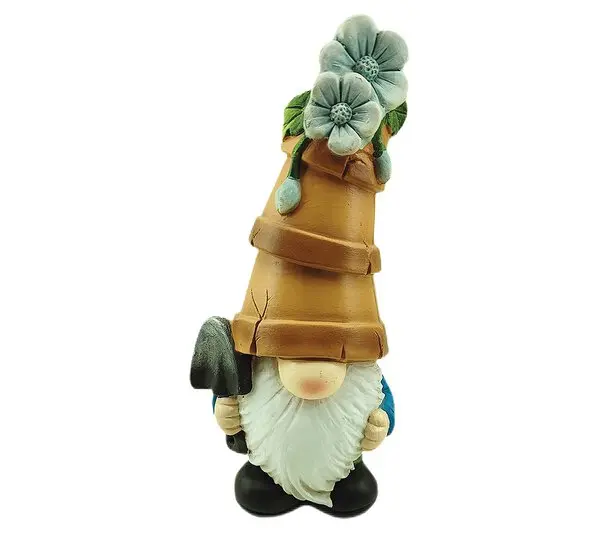 SANTA'S WORKSHOP 12' Resin Flowerpot Hat Gnome - One-color