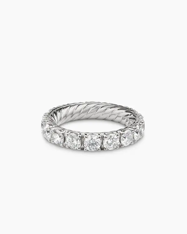 David Yurman Dy Eden Eternity Band Ring In Platinum With Diamonds - Diamond