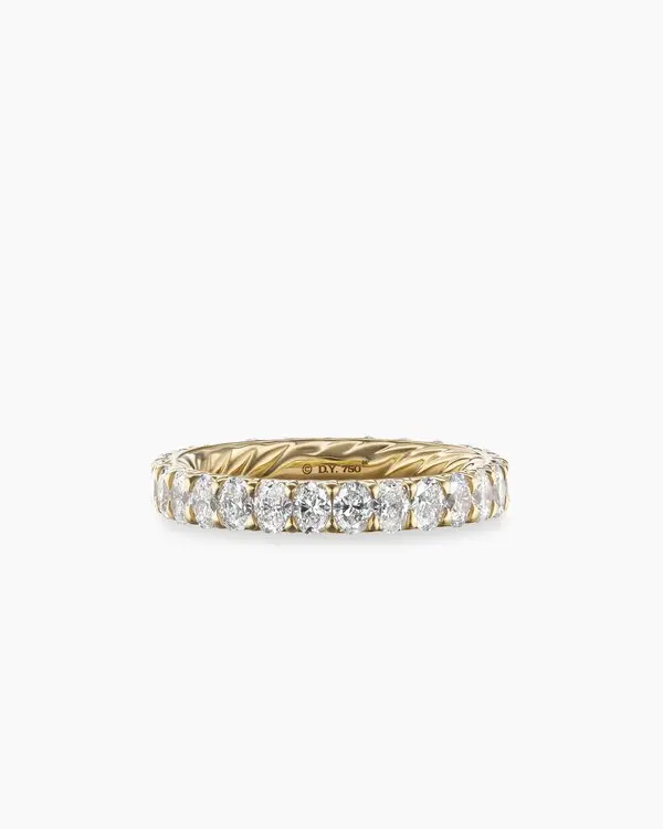 David Yurman Dy Eden Eternity Band Ring In 18k Yellow Gold With Oval Diamonds - Diamond