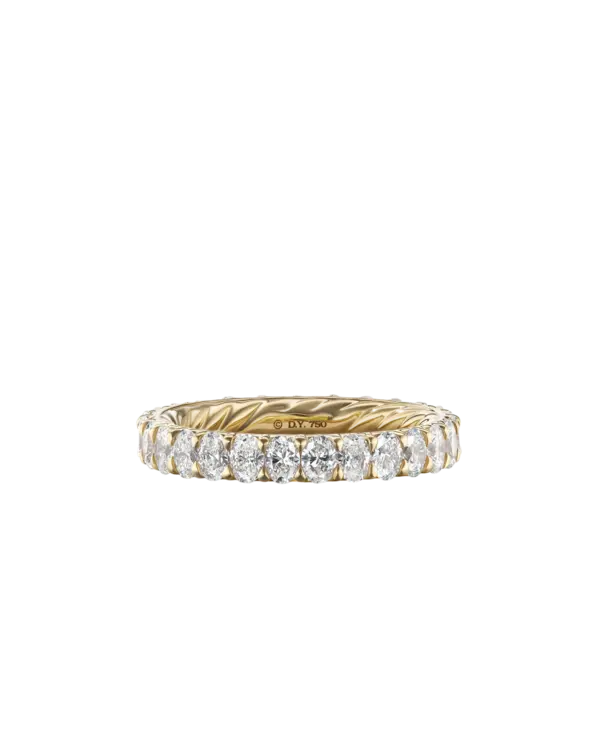 David Yurman Dy Eden Eternity Band Ring In 18k Yellow Gold With Oval Diamonds