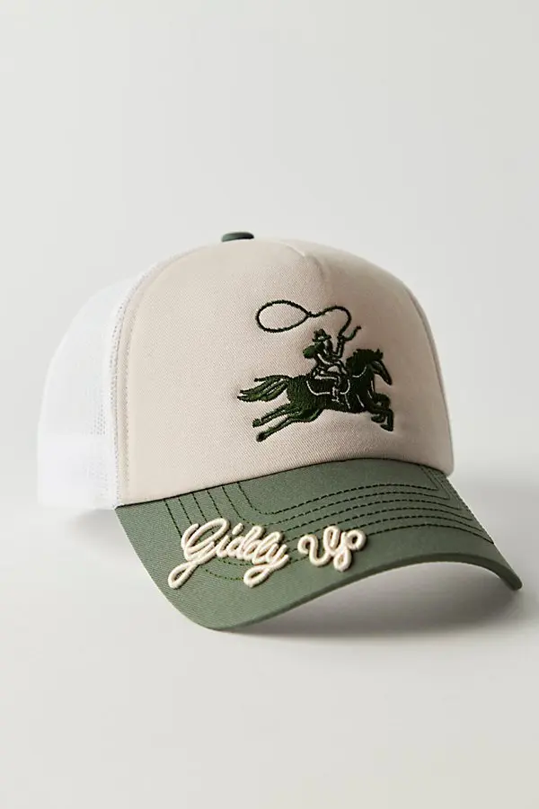 UNDERSTATED LEATHER Giddy Up Trucker Cap - Green