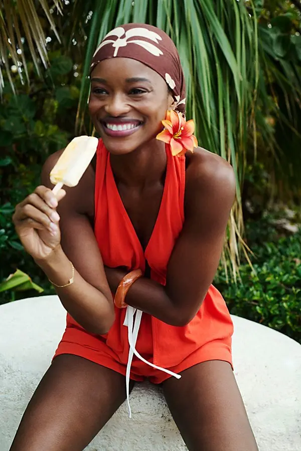 Free People Iconic Print Bandana - Brown Floral
