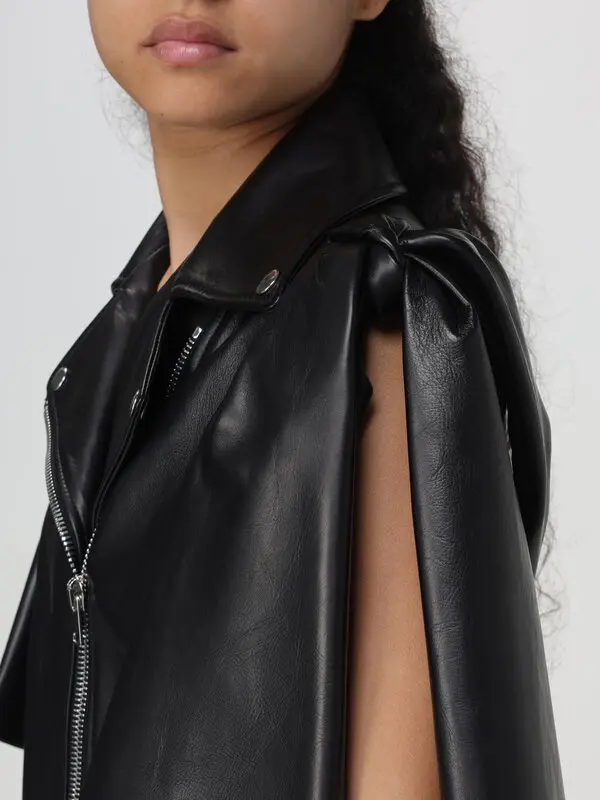 Alexander McQueen Leather Jacket With Draped Sleeves