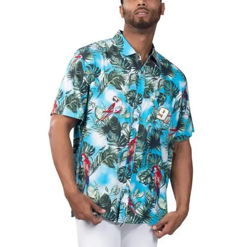 MARGARITAVILLE Chase Elliott Jungle Parrot Party Button-up Shirt