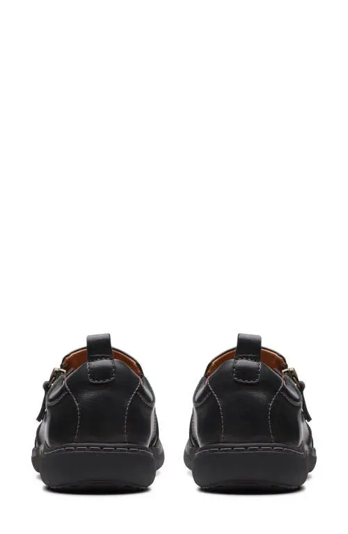 Clarks Nalle Lilac Slip-on Sneaker - Black Leather