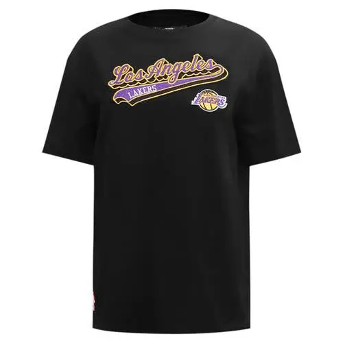 PRO STANDARD Los Angeles Lakers Script Boyfriend T-shirt