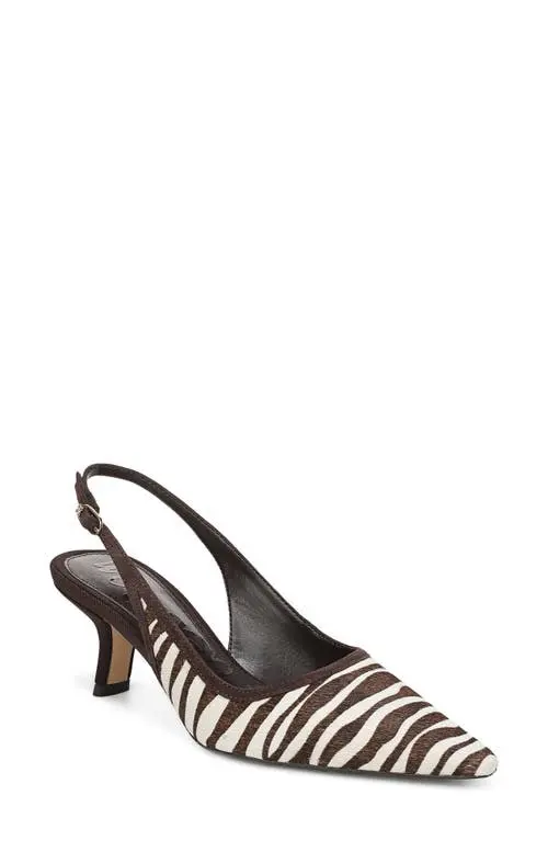 Sam Edelman Bianka Slingback Mesh Pointed Toe Pump - Chocolate/ivory