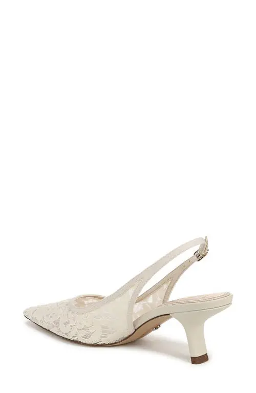 Sam Edelman Bianka Slingback Mesh Pointed Toe Pump - Ivory