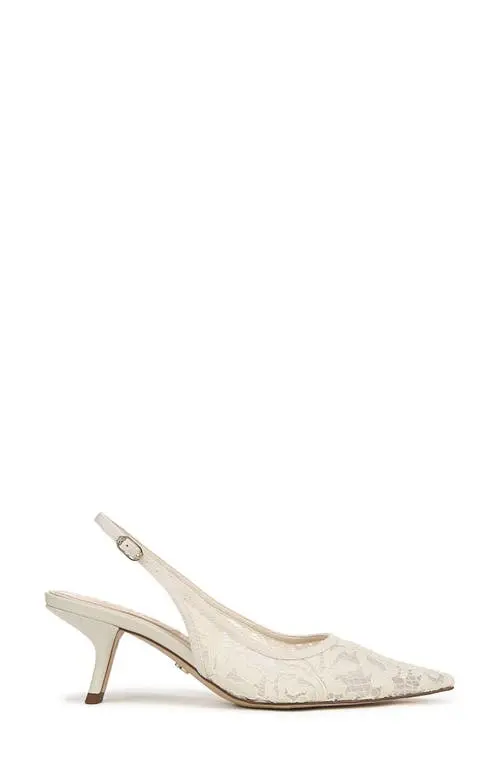 Sam Edelman Bianka Slingback Mesh Pointed Toe Pump - Ivory
