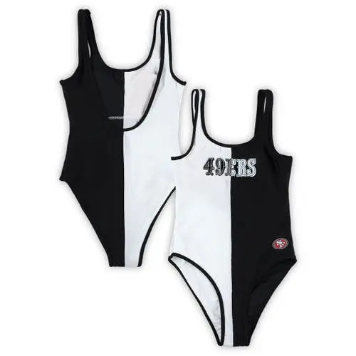 G-III 4HER BY CARL BANKS White San Francisco 49ers Last Stand One-piece Swimsuit - Black