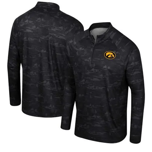 COLOSSEUM Iowa Hawkeyes Carson Raglan Quarter-zip Jacket