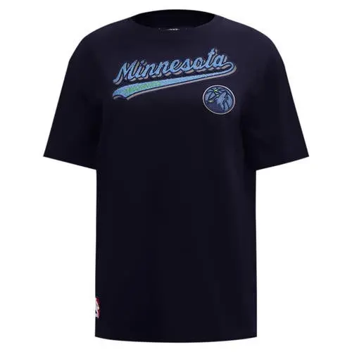 PRO STANDARD Minnesota Timberwolves Script Boyfriend T-shirt