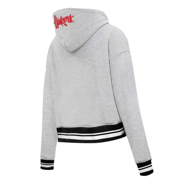 PRO STANDARD Nebraska Huskers Script Tail Fleece Cropped Pullover Hoodie