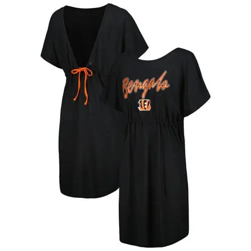 G-III 4HER BY CARL BANKS Cincinnati Bengals Versus Swim Cover-up - Black