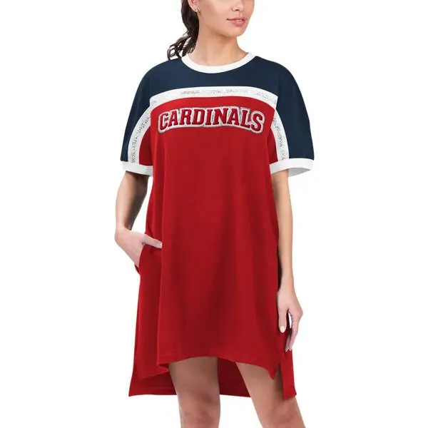 G-III 4HER BY CARL BANKS Navy St. Louis Cardinals Circus Catch Sneaker Dress - Red