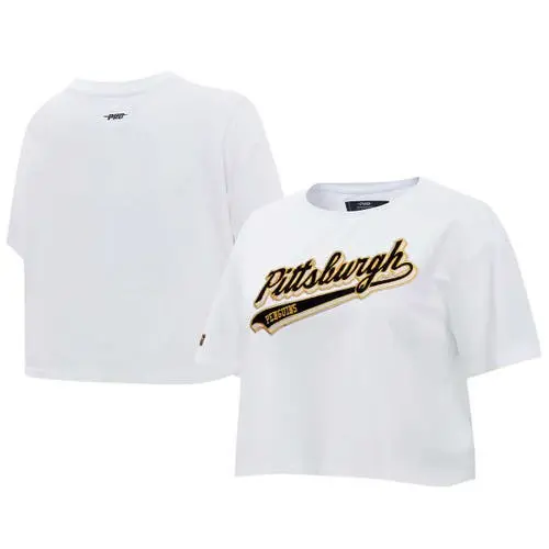 PRO STANDARD Pittsburgh Penguins Boxy Script Tail Cropped T-shirt