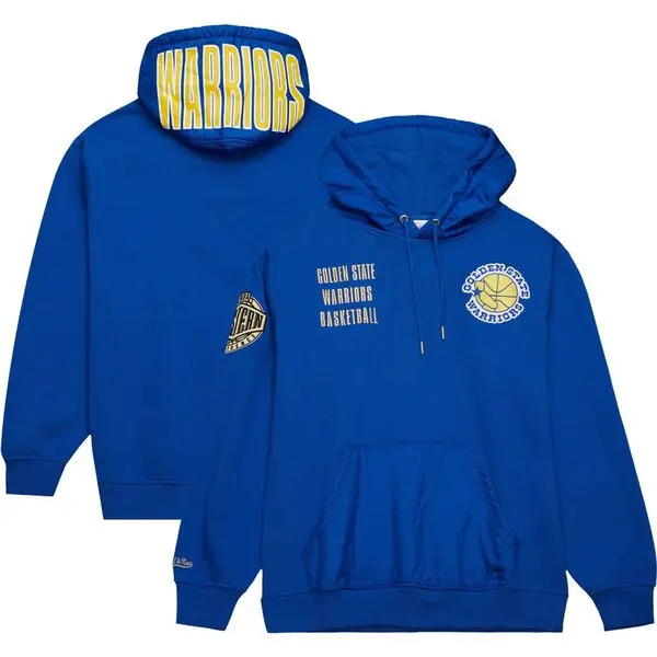 Mitchell & Ness Golden State Warriors Team Og 2.0 Vintage Logo Fleece Pullover Hoodie - Royal