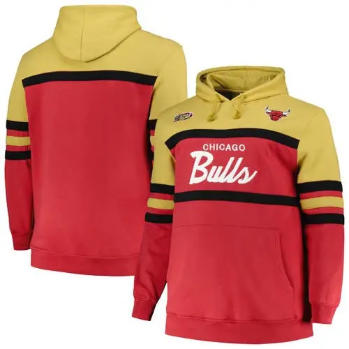 Mitchell & Ness Chicago Bulls Hardwood Classics Head Coach Pullover Hoodie - Red