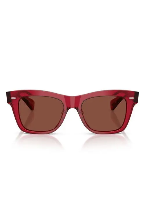 Oliver Spencer Ms. Oliver 51mm Square Sunglasses - Translucent Rust/burgundy