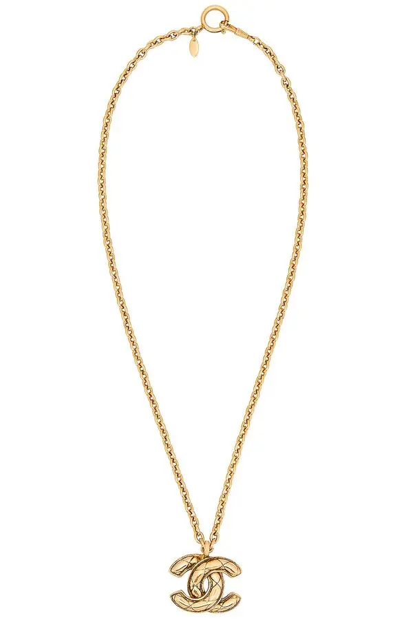 Chanel Coco Mark Medallion Chain Necklace