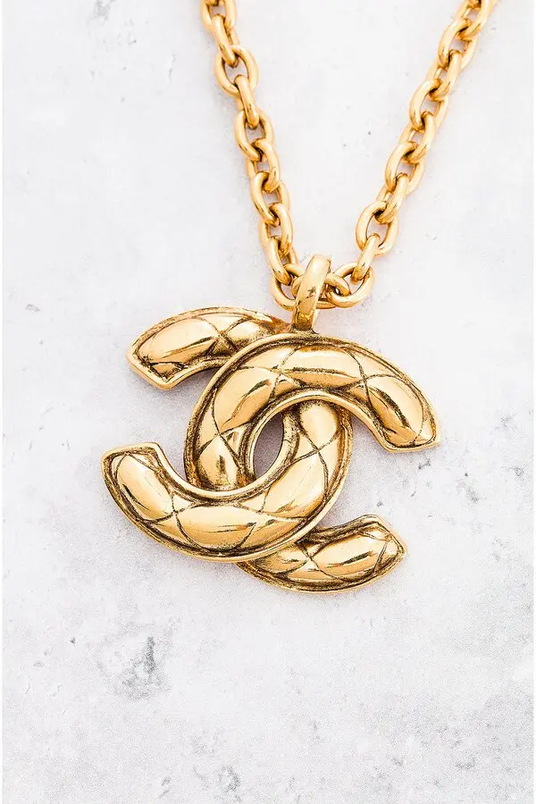 Chanel Coco Mark Medallion Chain Necklace