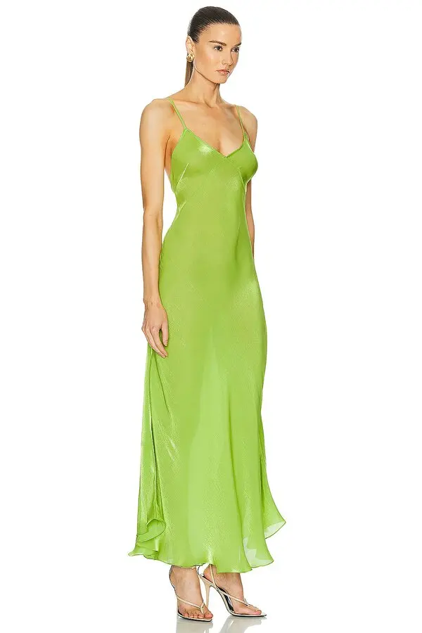 beach riot remi dress green Hey Girl Long Satin Cowl Neck Dress Forest Green main image 1