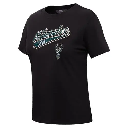 PRO STANDARD Milwaukee Bucks Script Boyfriend T-shirt