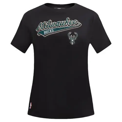 PRO STANDARD Milwaukee Bucks Script Boyfriend T-shirt