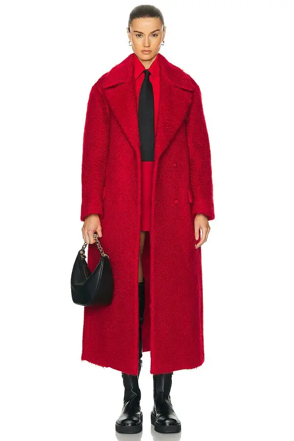 Valentino Garavani Mohair Coat In Red In Rosso - 75% Off