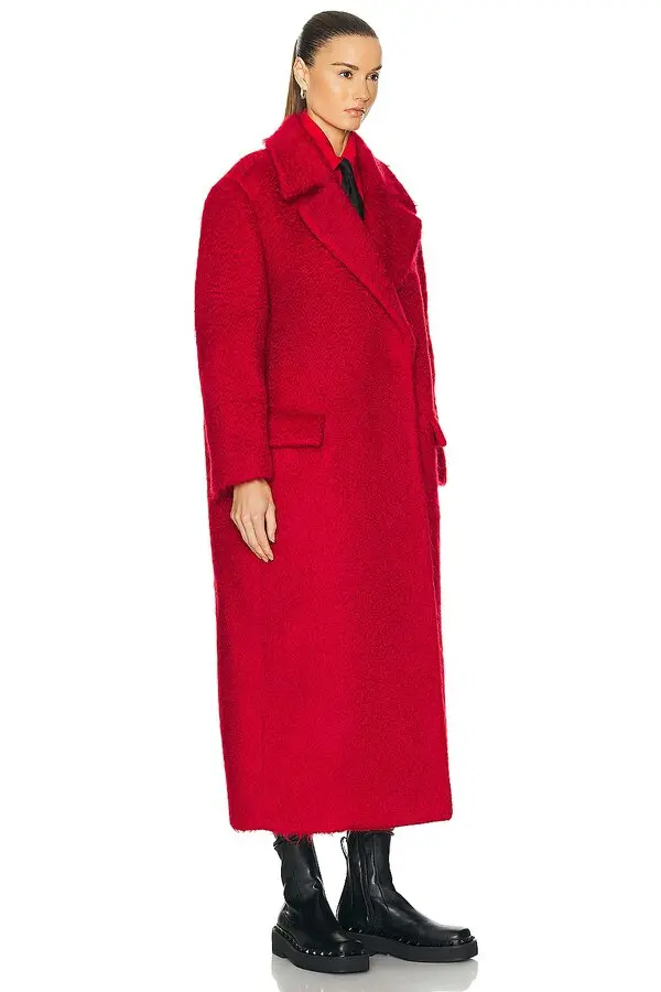 RED VALENTINO　コート　ウール　モヘヤ　八分袖 オーバーシルエット Valentino Garavani Mohair Coat In Red In Rosso - 75% Off