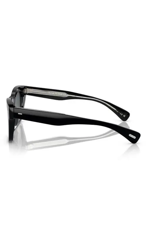 Oliver Spencer 51mm Polarized Square Sunglasses - Black Polarized