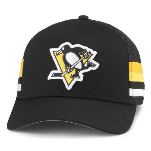 American Needle Pittsburgh Penguins Hotfoot Stripes Trucker Adjustable Hat - Black