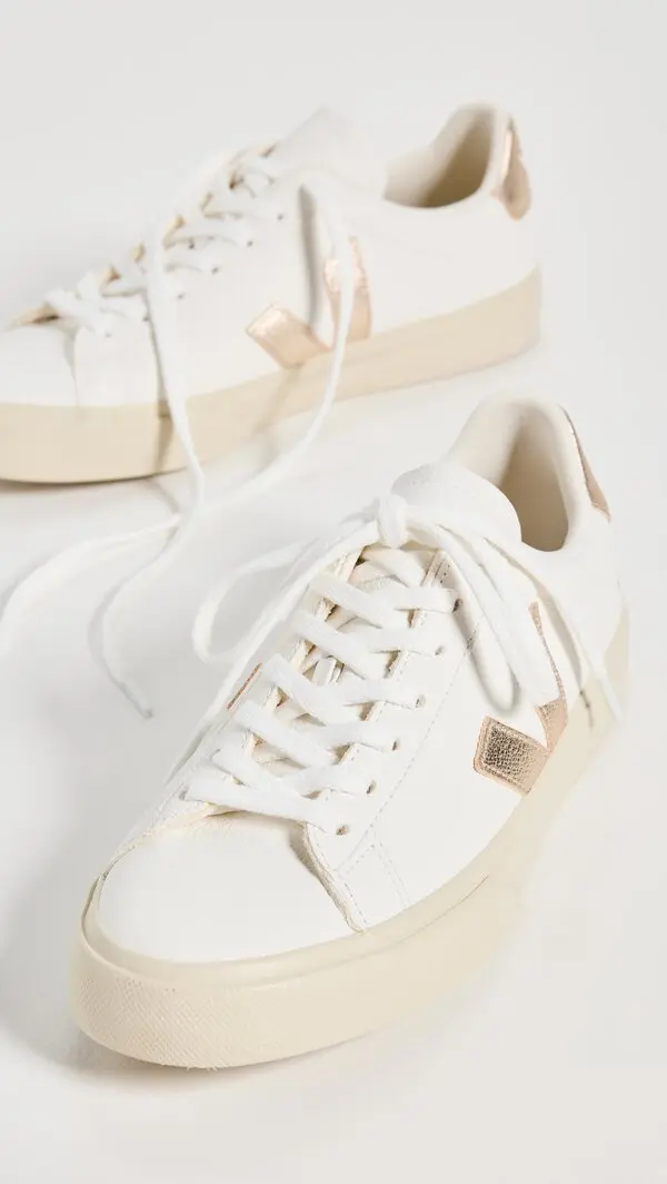 VEJA Campo Sneakers With Metallic Accents - Extra-white_platine