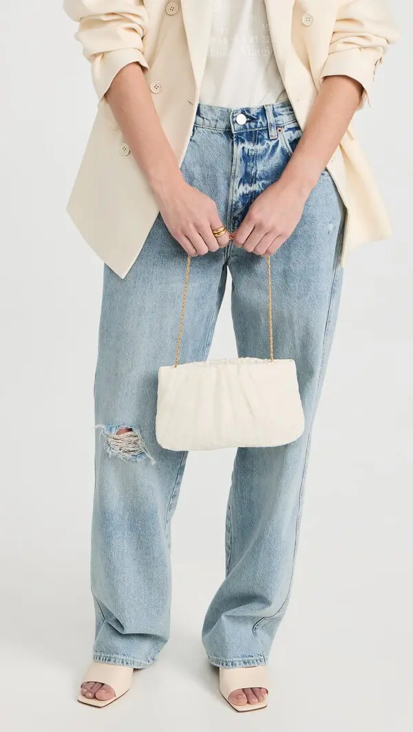 LOEFFLER RANDALL Brit Pleated Pouch - Pearl