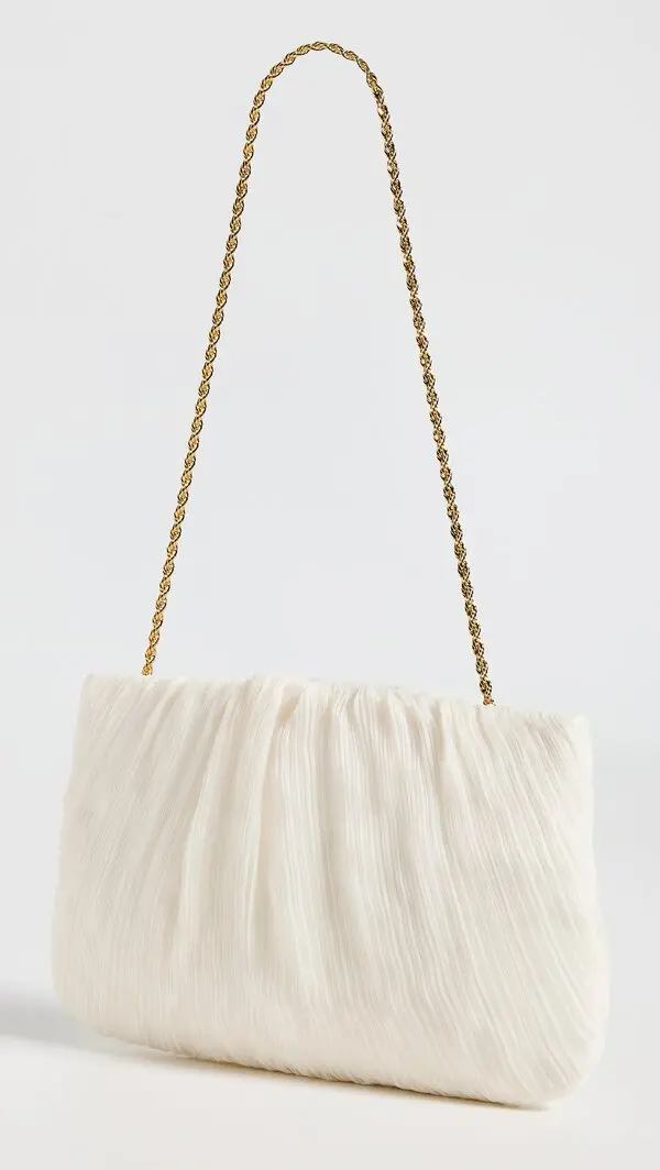 LOEFFLER RANDALL Brit Pleated Pouch - Pearl