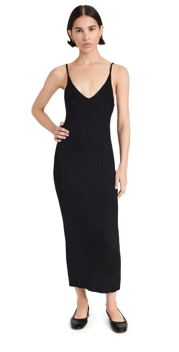 Sablyn Allison Ribbed Dress In Black - 20% Off | Editorialist