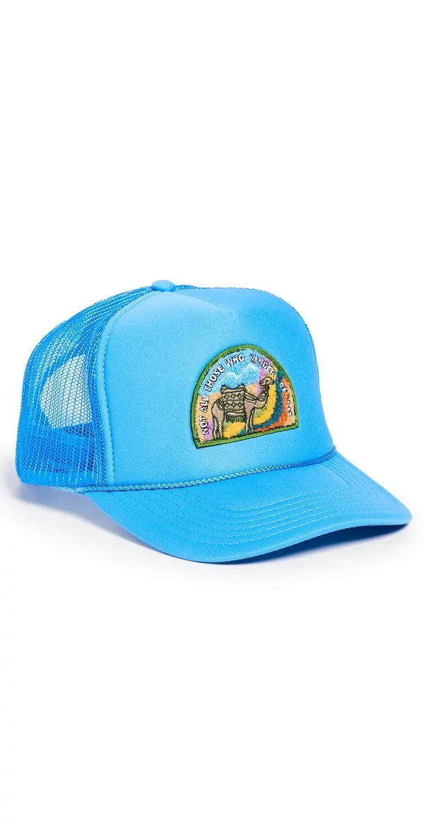 Freya Not All Who Wander' Trucker Hat - Azure