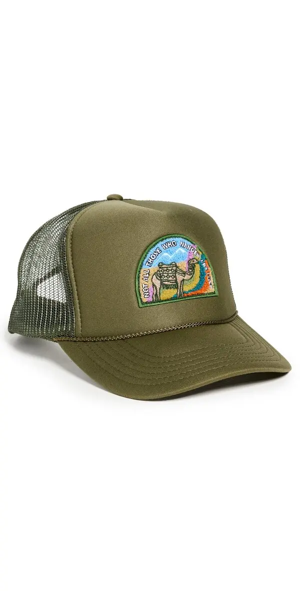 Freya Not All Who Wander' Trucker Hat - Olive