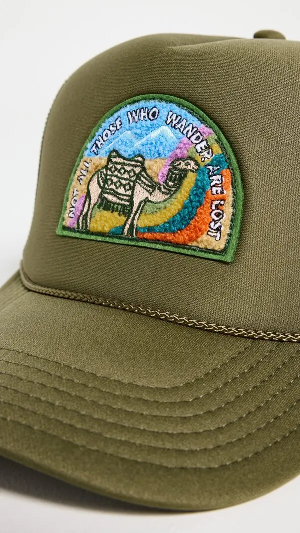 Freya Not All Who Wander' Trucker Hat - Olive