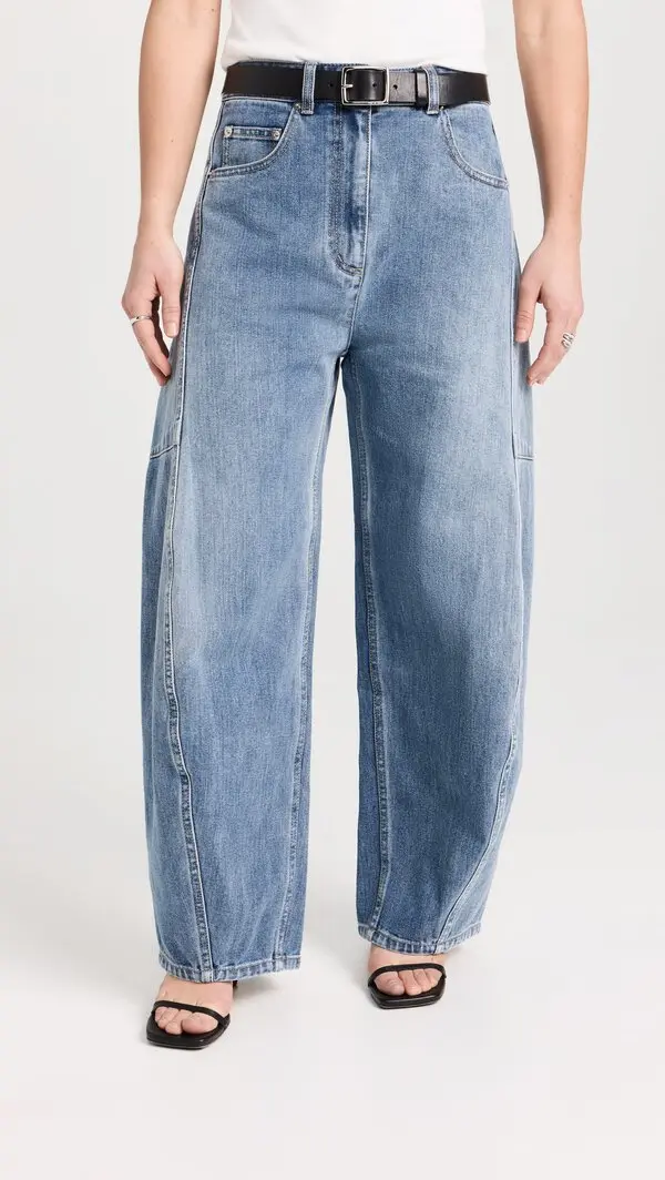 Tibi Petite Classic Wash Denim Sid Jeans - Classic Blue