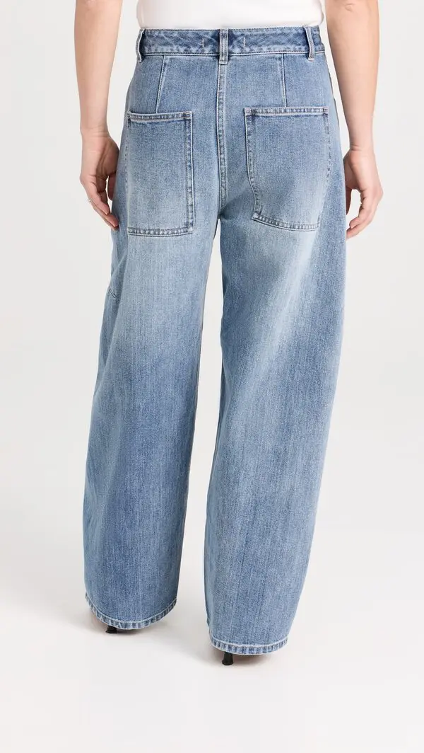 Tibi Petite Classic Wash Denim Sid Jeans - Classic Blue