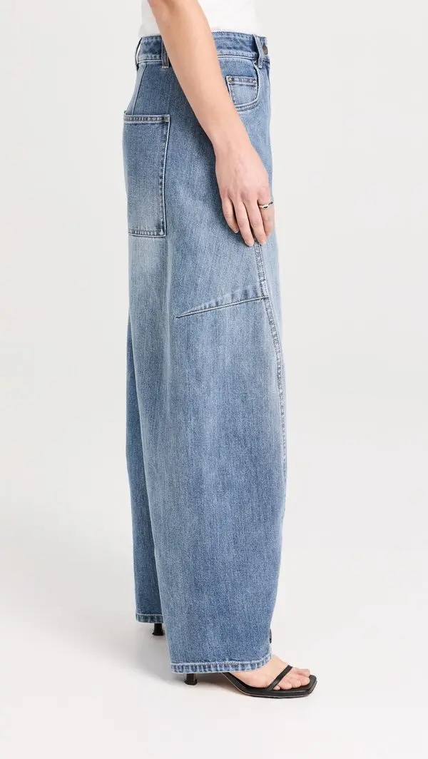 Tibi Petite Classic Wash Denim Sid Jeans - Classic Blue